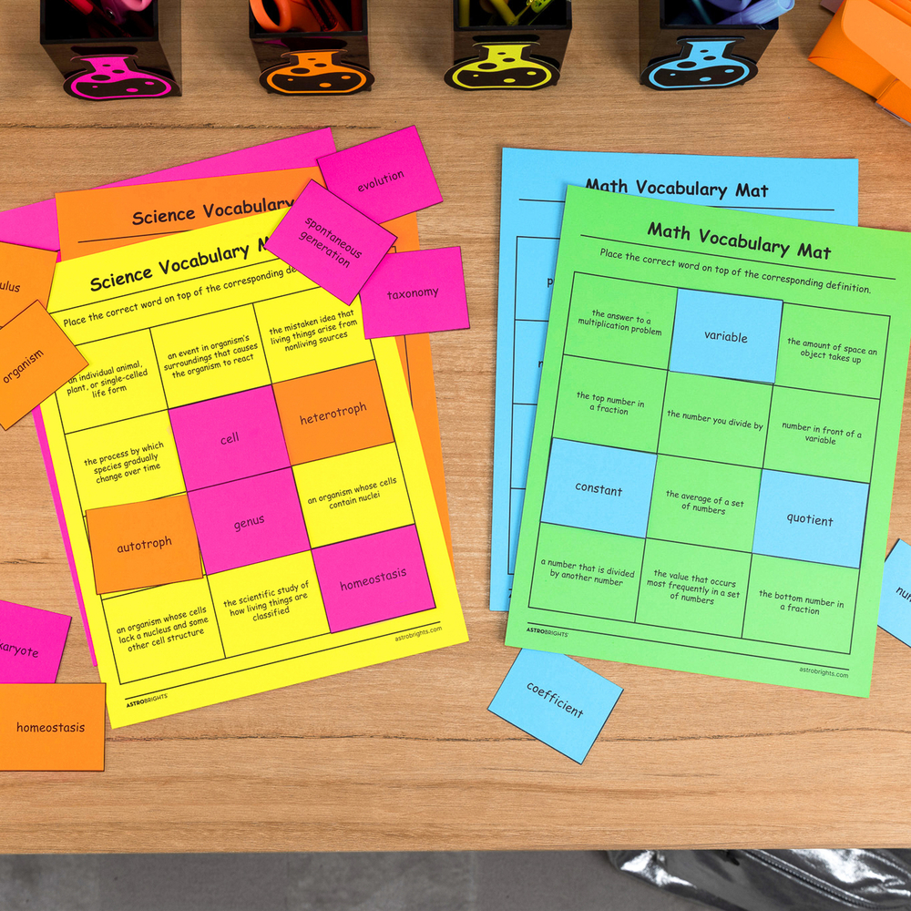 STEM Vocab Mats | Classroom Templates | ASTROBRIGHTS